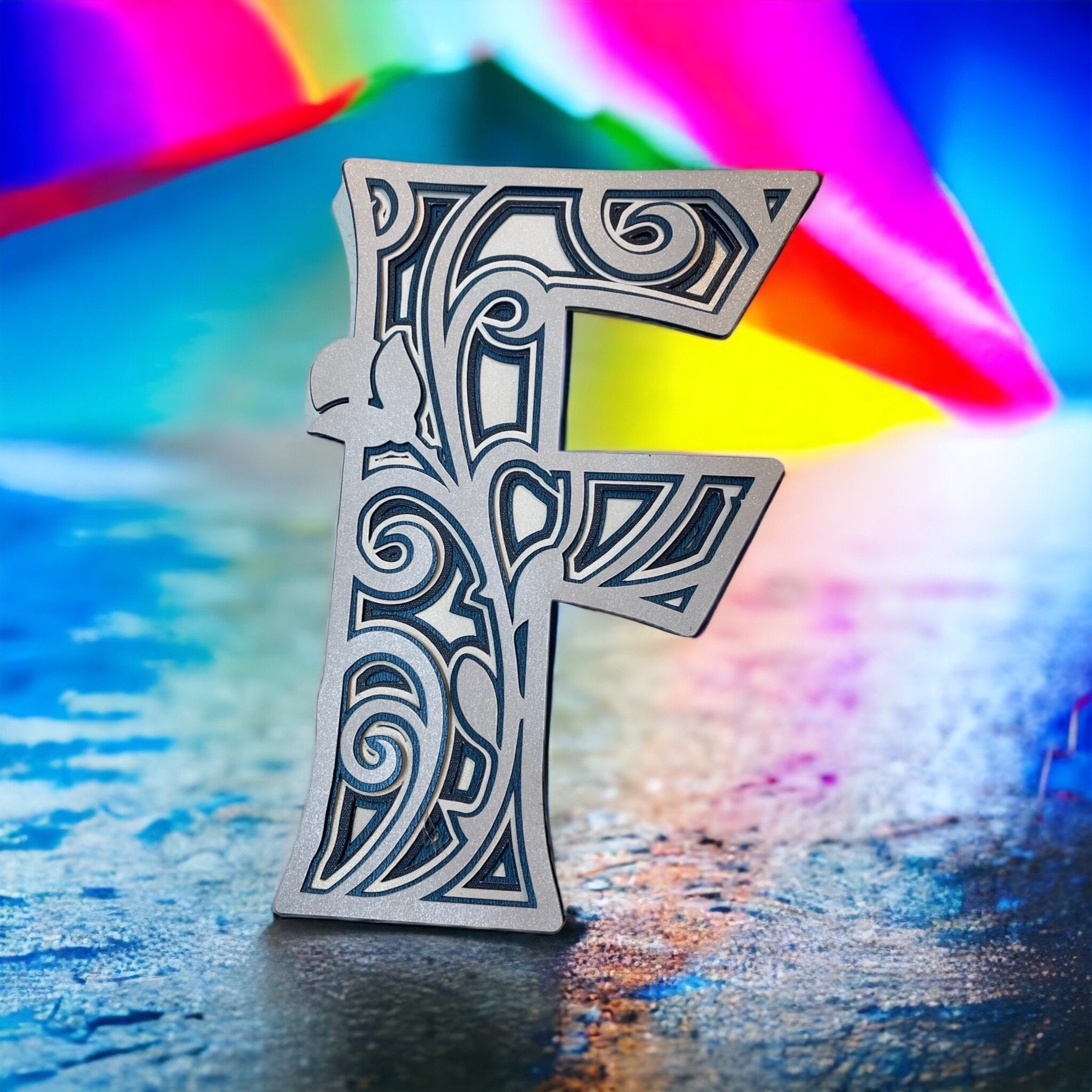 Monogram Layered SVG Letter F Personalize Crafting F File for CNC or ...