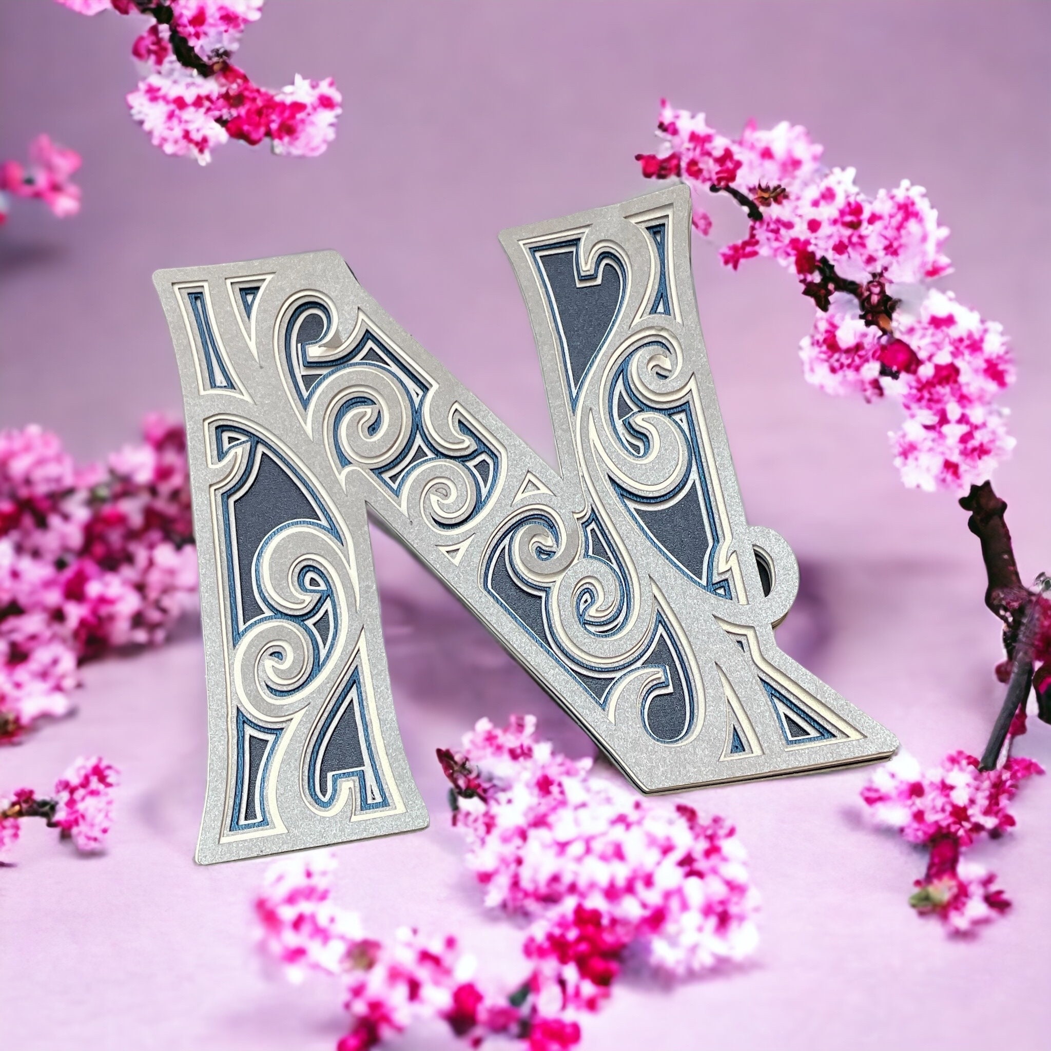 N Monogram SVG Layered File N Instant Download N Layered Monogram for ...