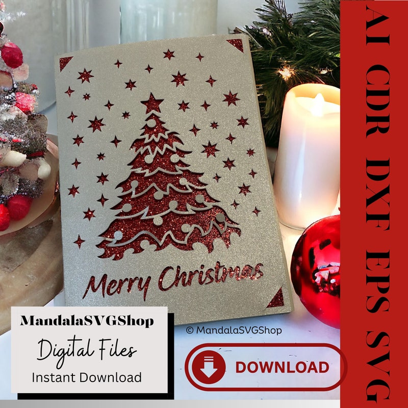 Christmas Card Svg - Etsy