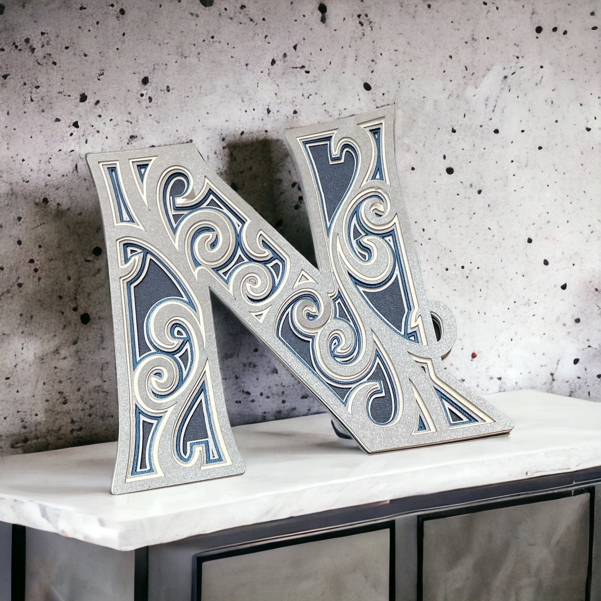 N Monogram SVG Layered File N Instant Download N Layered - Etsy