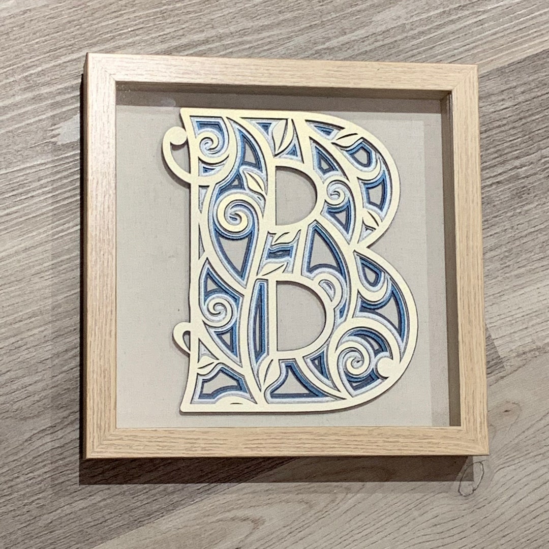 B Monogram SVG Letter B Layered for Cricut Instant Download - Etsy