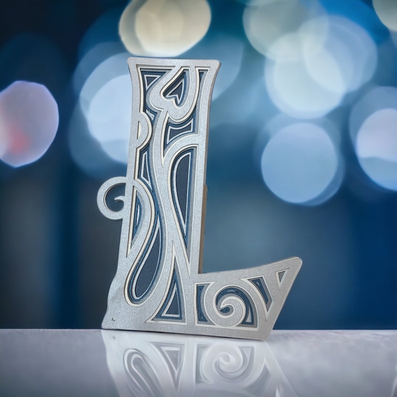 L Monogram Layered SVG File for Personalized Crafting L - Etsy