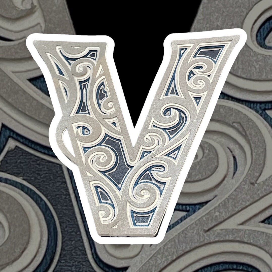 Monogram Letter V 6 Layers Instant Download SVG Files Layered - Etsy