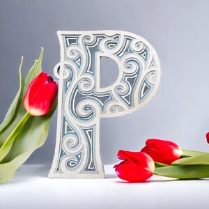 P Layered Monogram Letter SVG P Instant Download Design for ...