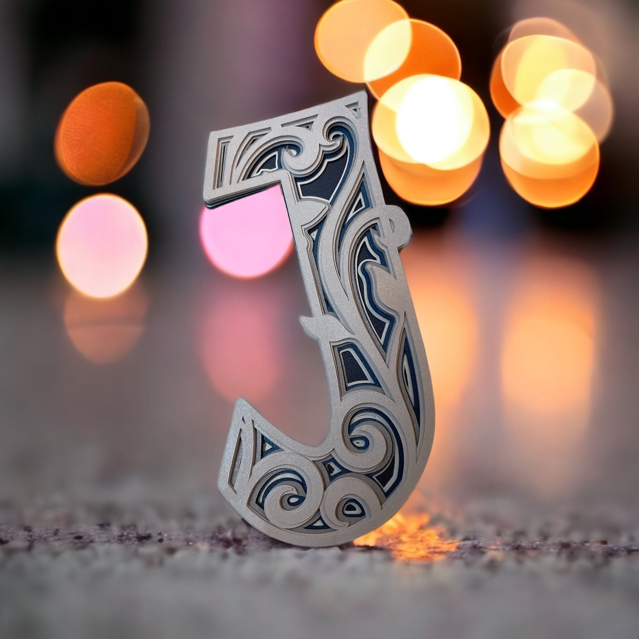 J Monogram Layered Letter SVG J Instant Download Alphabet JPEG AI ...