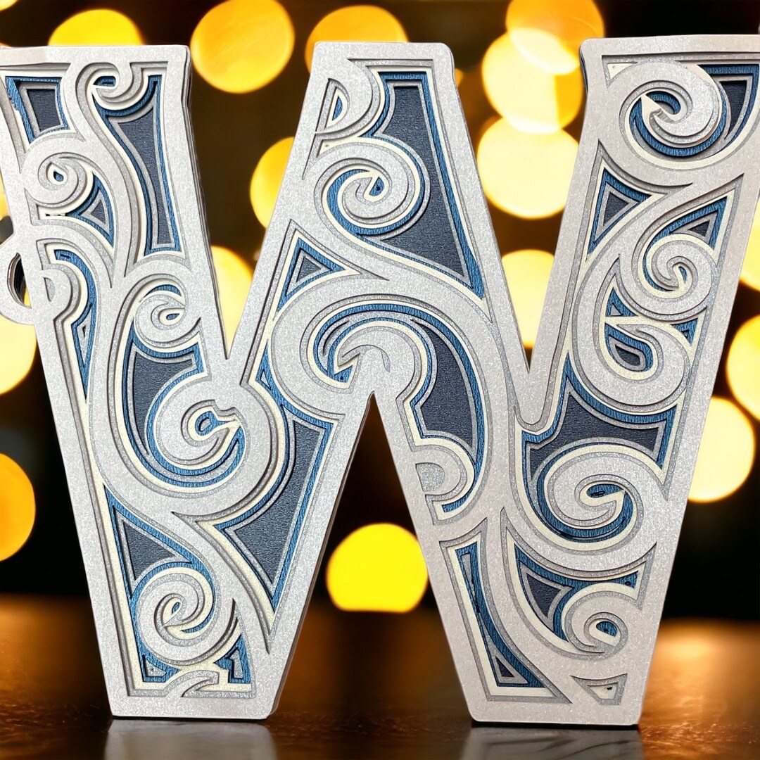 Monogram Letter W 6 Layered Svg Instant Download Other Formats Included ...