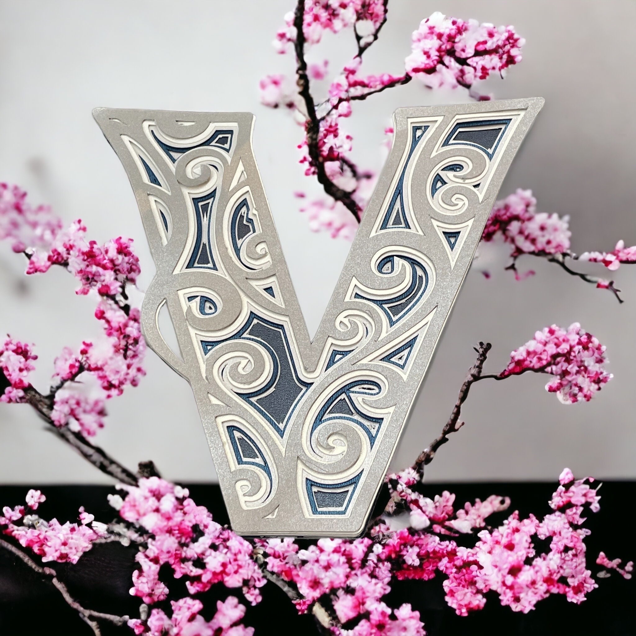 Monogram Letter V 6 Layers Instant Download SVG Files Layered Alphabet ...