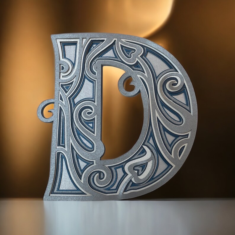 D Monogram Letter SVG Instant Download D Layered Monogram for Cricut D ...