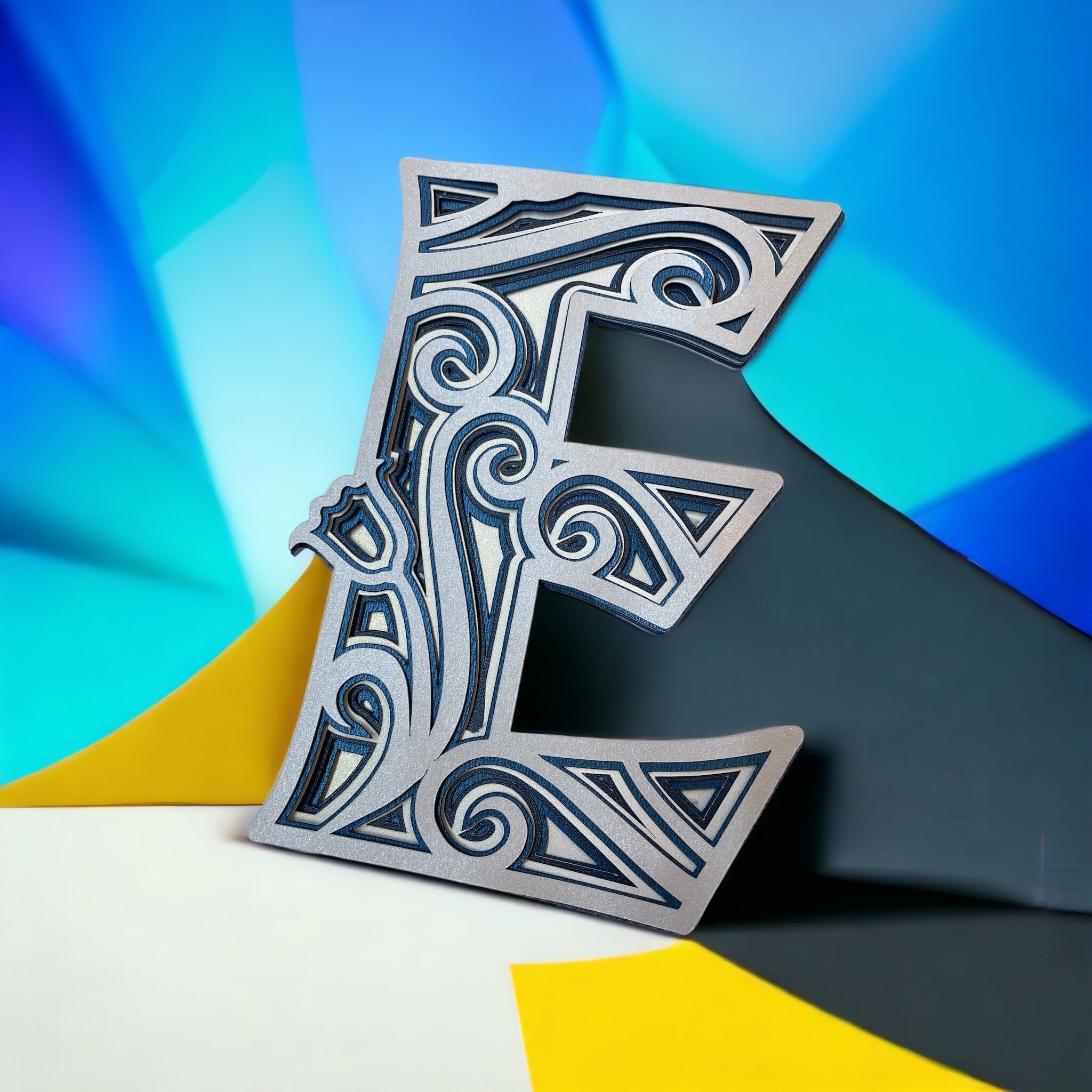 E Monogram Letter SVG Layered Monogram Alphabet Letter for Cricut or ...