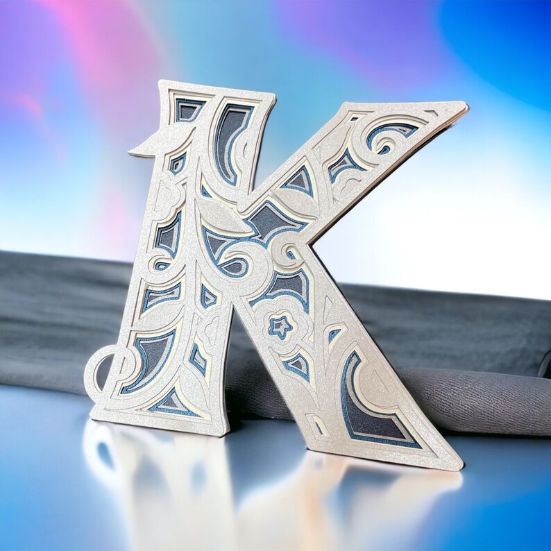 K Monogram 6 Layered SVG Png Ai JPEG Letter K Instant Download Alphabet ...