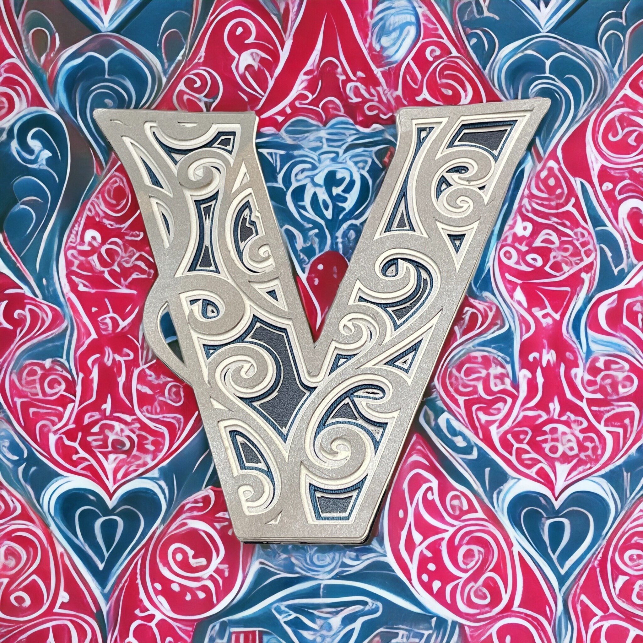 Monogram Letter V 6 Layers Instant Download SVG Files Layered Alphabet ...