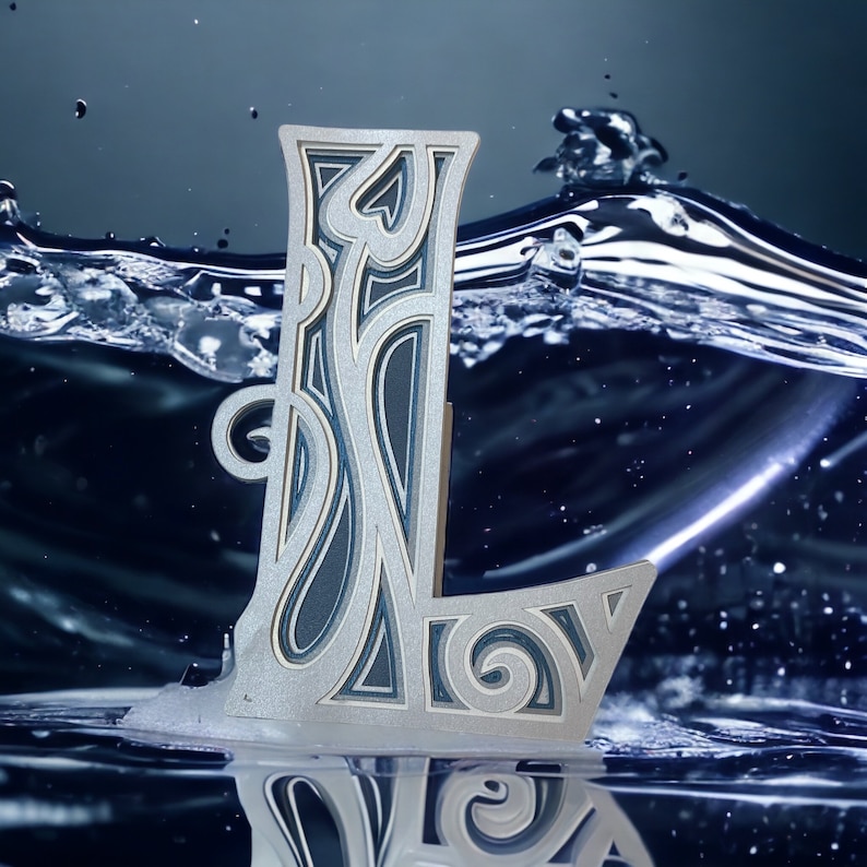 L Monogram Layered SVG File for Personalized Crafting L - Etsy