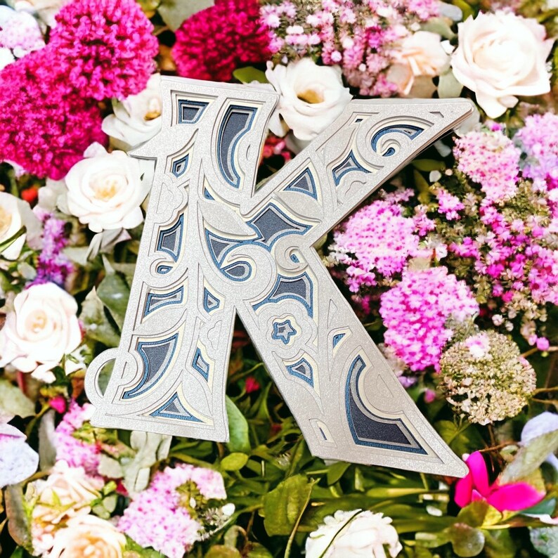 K Monogram 6 Layered SVG Png Ai JPEG Letter K Instant Download - Etsy