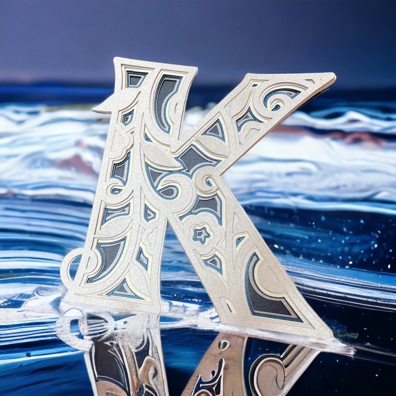 K Monogram 6 Layered SVG Png Ai JPEG Letter K Instant Download Alphabet ...