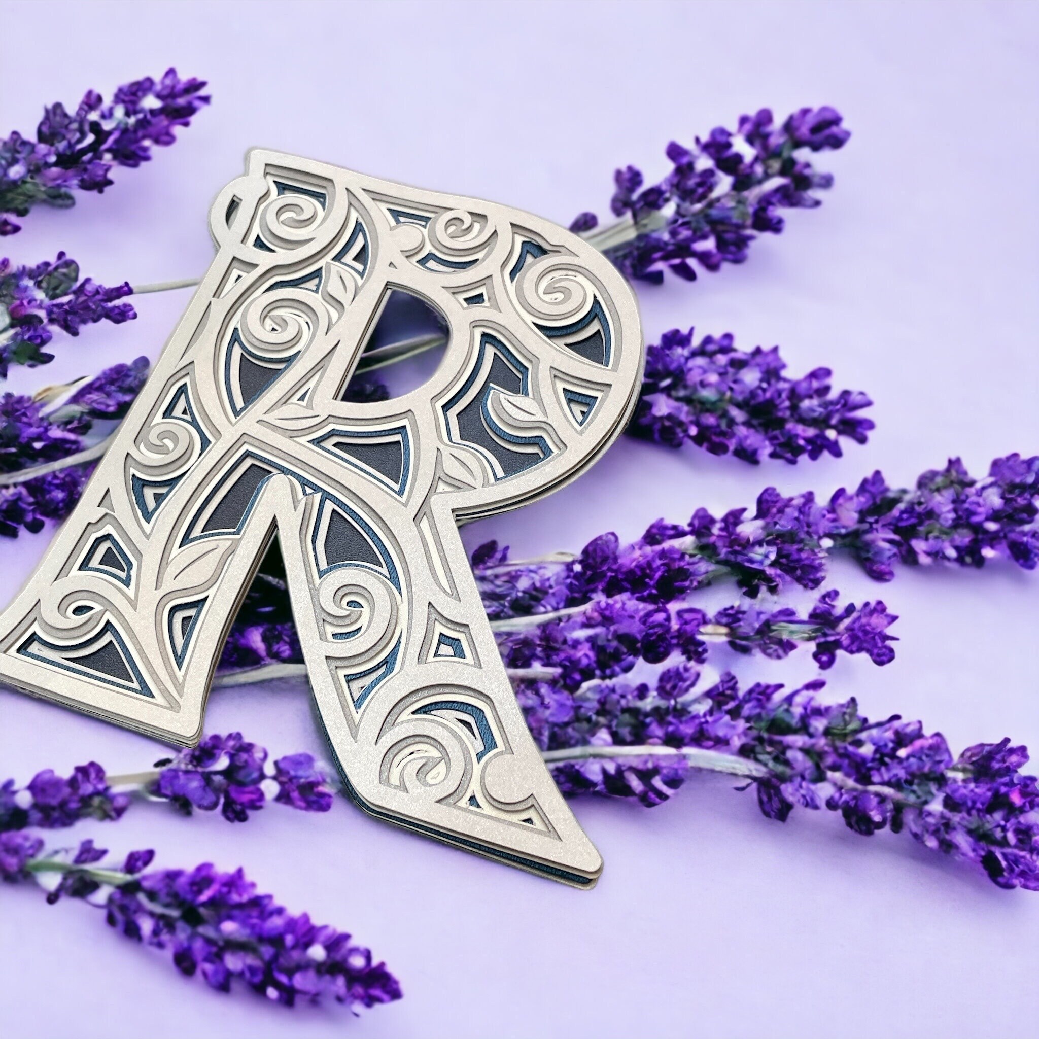 R Monogram SVG Layered Letter Instant Download R for Cricut SVG R File ...