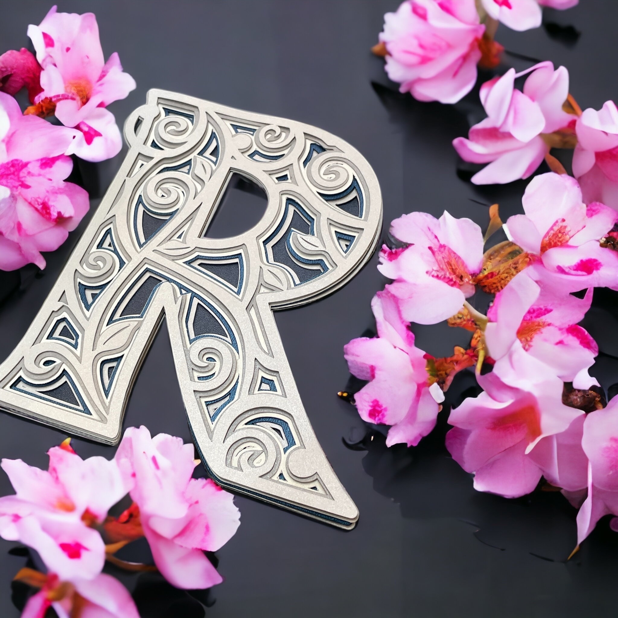 R Monogram SVG Layered Letter Instant Download R for Cricut SVG R File ...