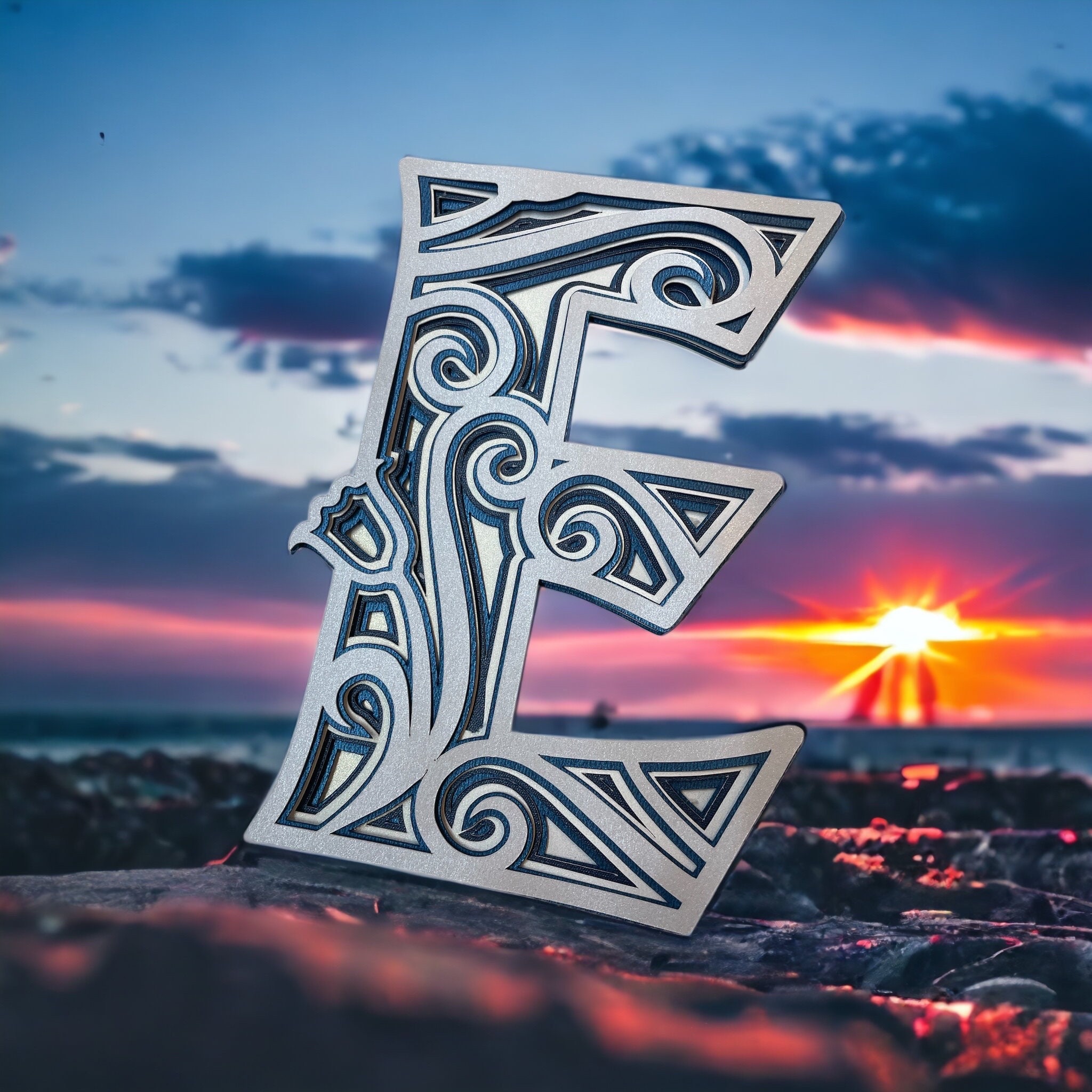 E Monogram Letter SVG Layered Monogram Alphabet Letter for Cricut or ...