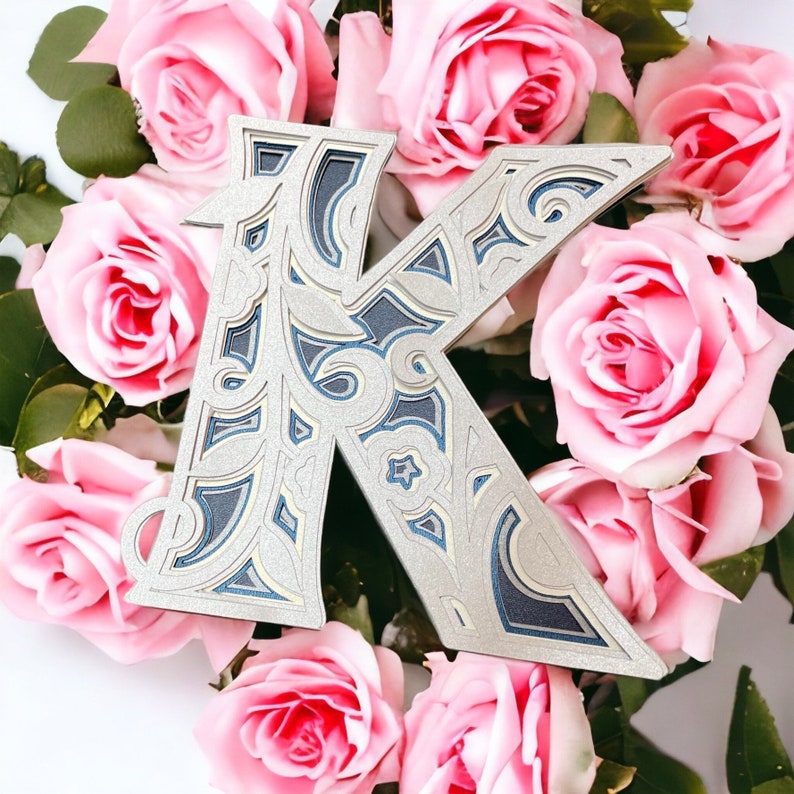 K Monogram 6 Layered SVG Png Ai JPEG Letter K Instant Download Alphabet ...