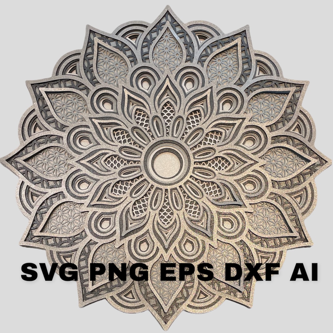 3d Layered Mandala SVG for Crafting. SVG Mandala Design. - Etsy