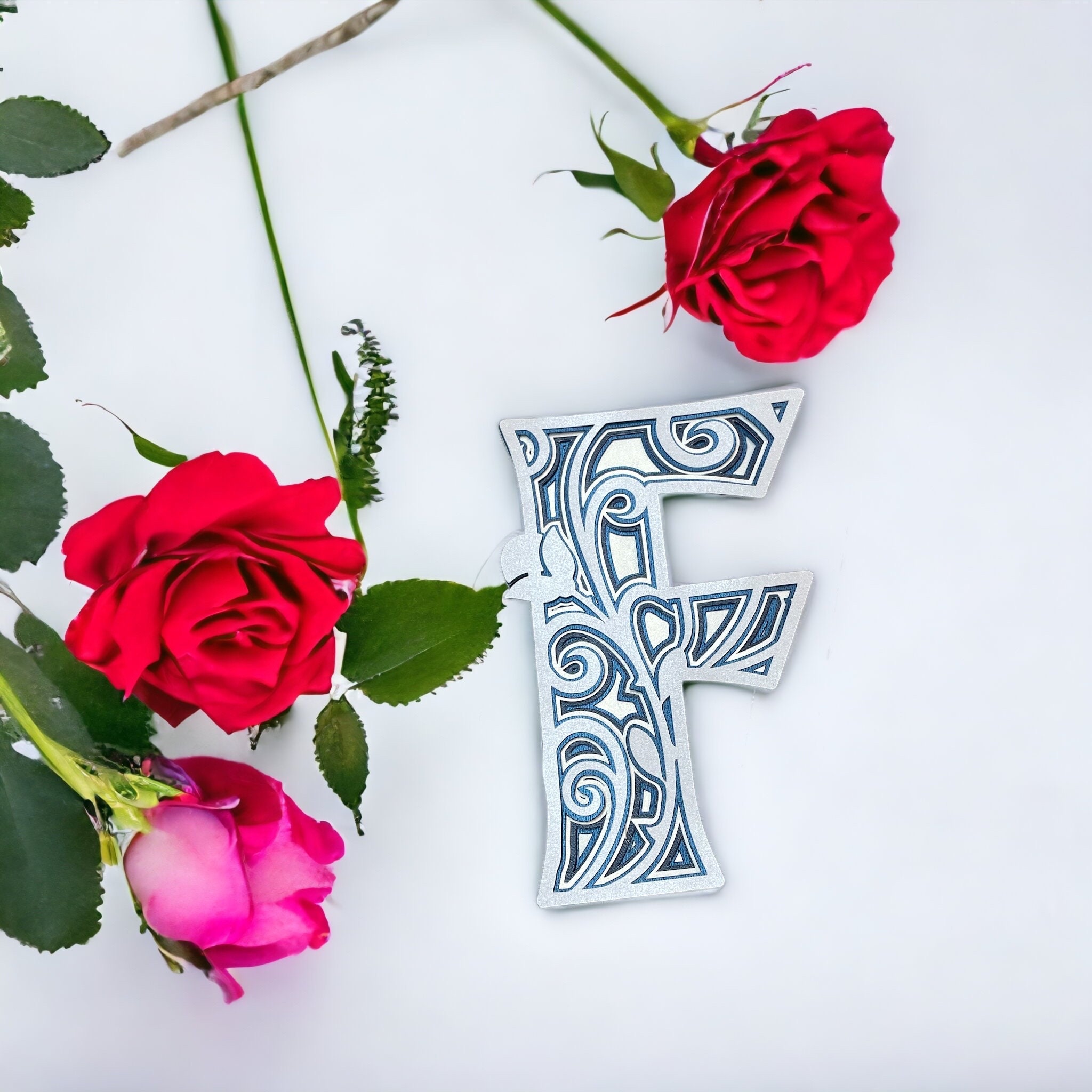 Monogram Layered SVG Letter F Personalize Crafting F File for CNC or ...