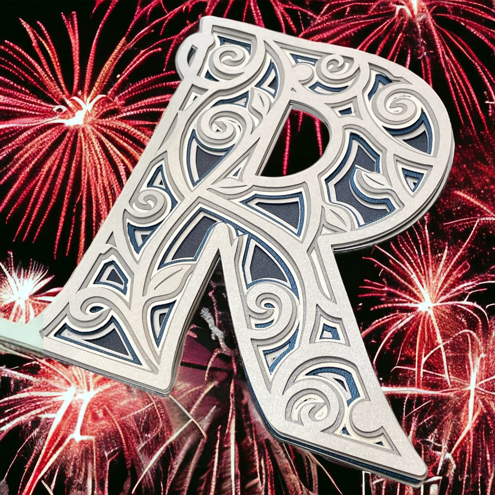 R Monogram SVG Layered Letter Instant Download R for Cricut SVG R File ...