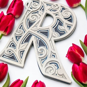 R Monogram SVG Layered Letter Instant Download R for Cricut SVG R File ...