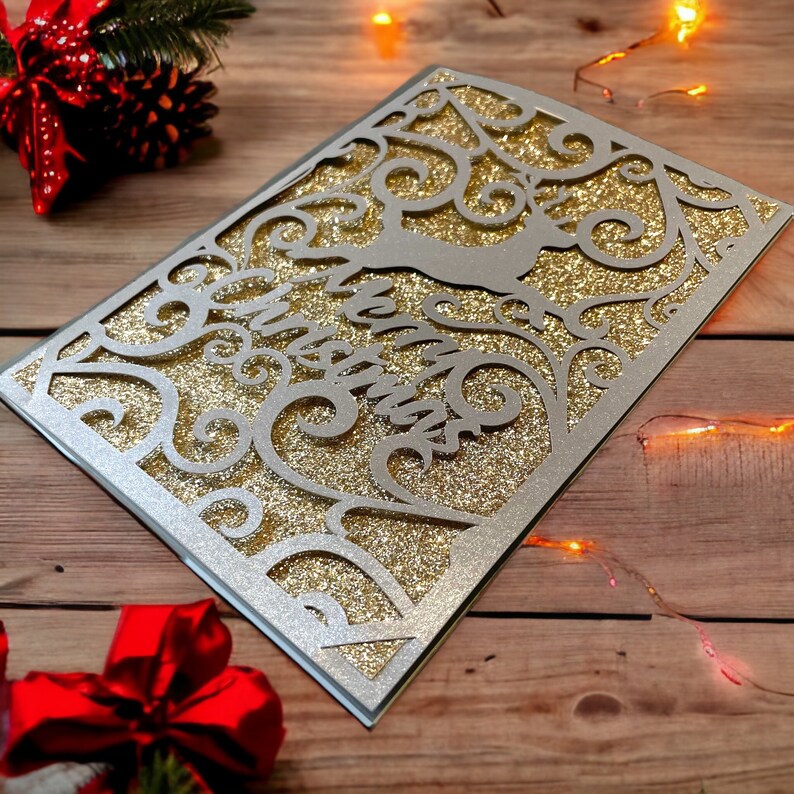 Merry Christmas Card 5x7 SVG Christmas Card Dxf Eps Cdr Ai Christmas ...