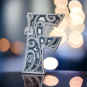 Monogram Layered SVG Letter F Personalize Crafting F File for CNC or ...