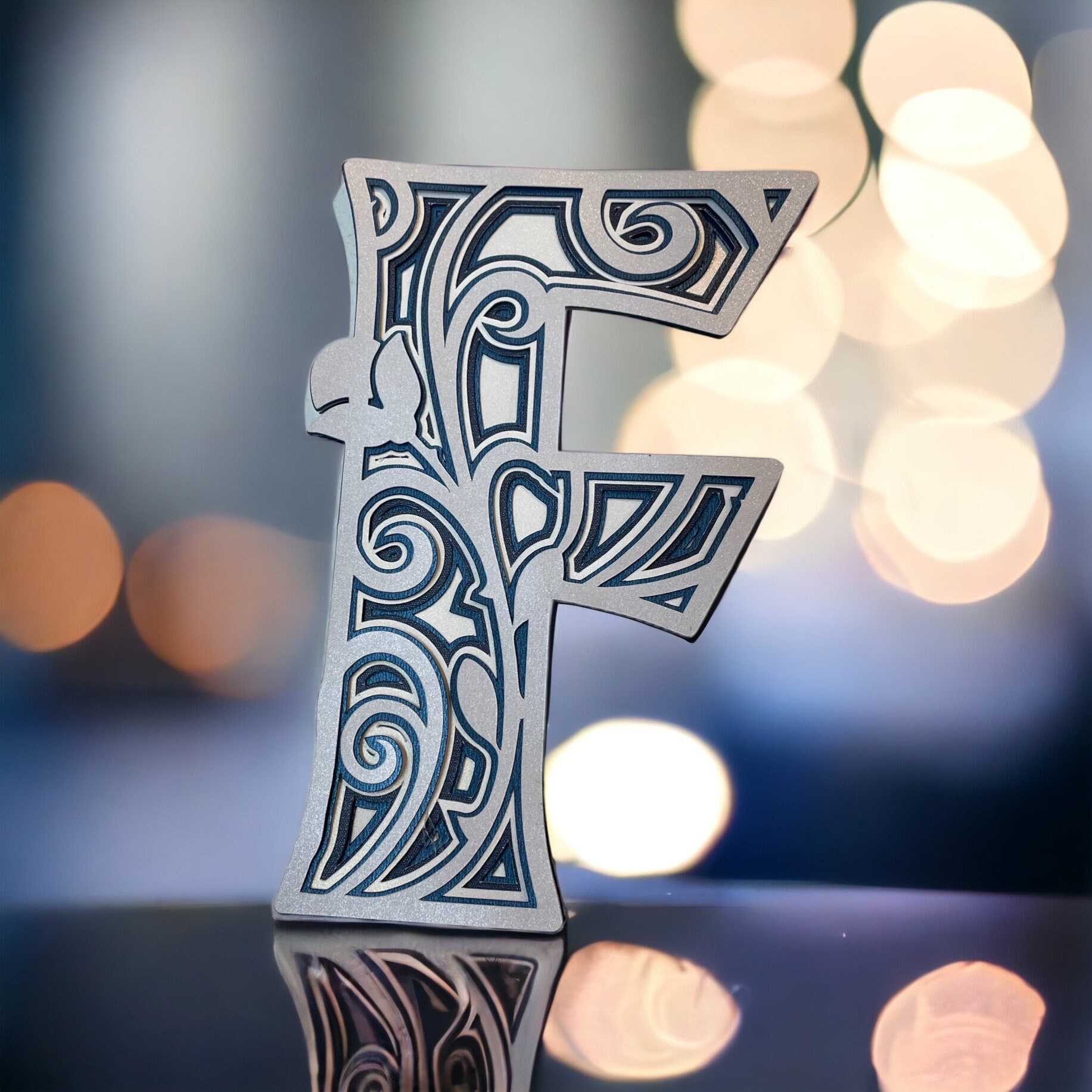 Monogram Layered SVG Letter F Personalize Crafting F File for CNC or ...