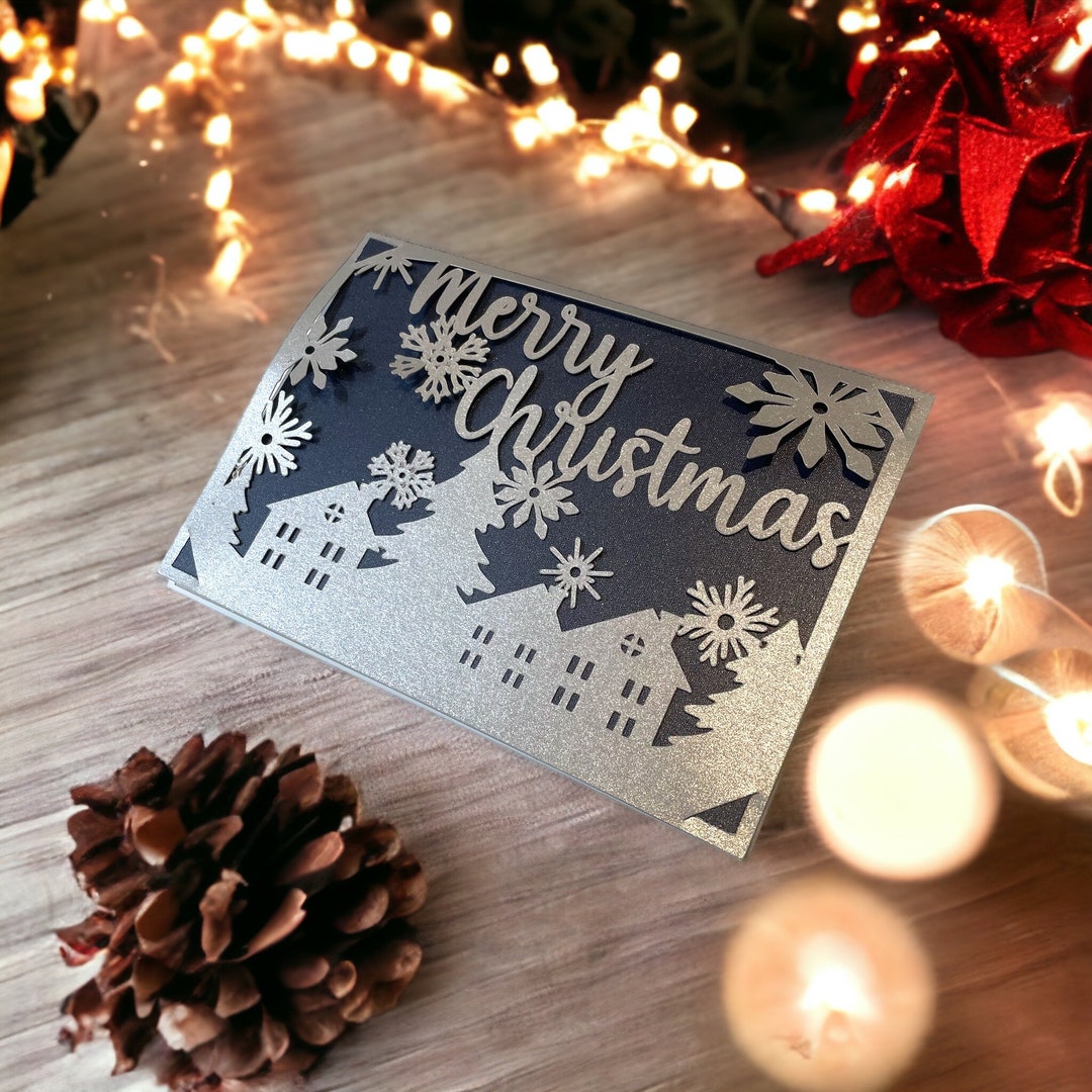 Merry Christmas Card 5x7 SVG Christmas Card Dxf Eps Cdr Ai Christmas ...