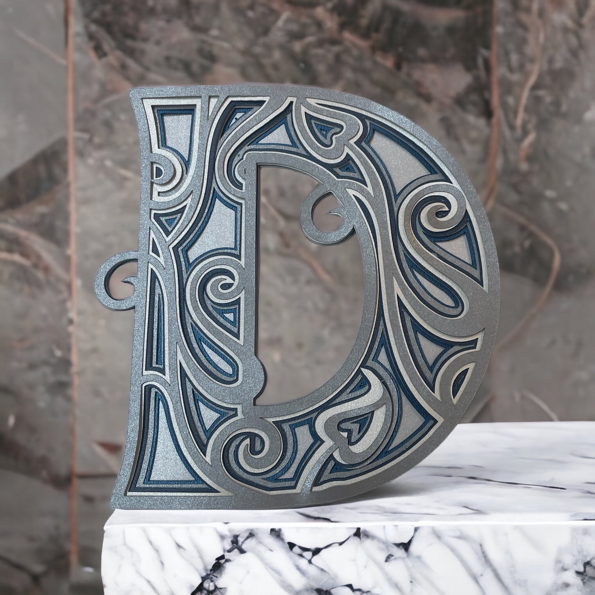 D Monogram Letter SVG Instant Download D Layered Monogram for - Etsy