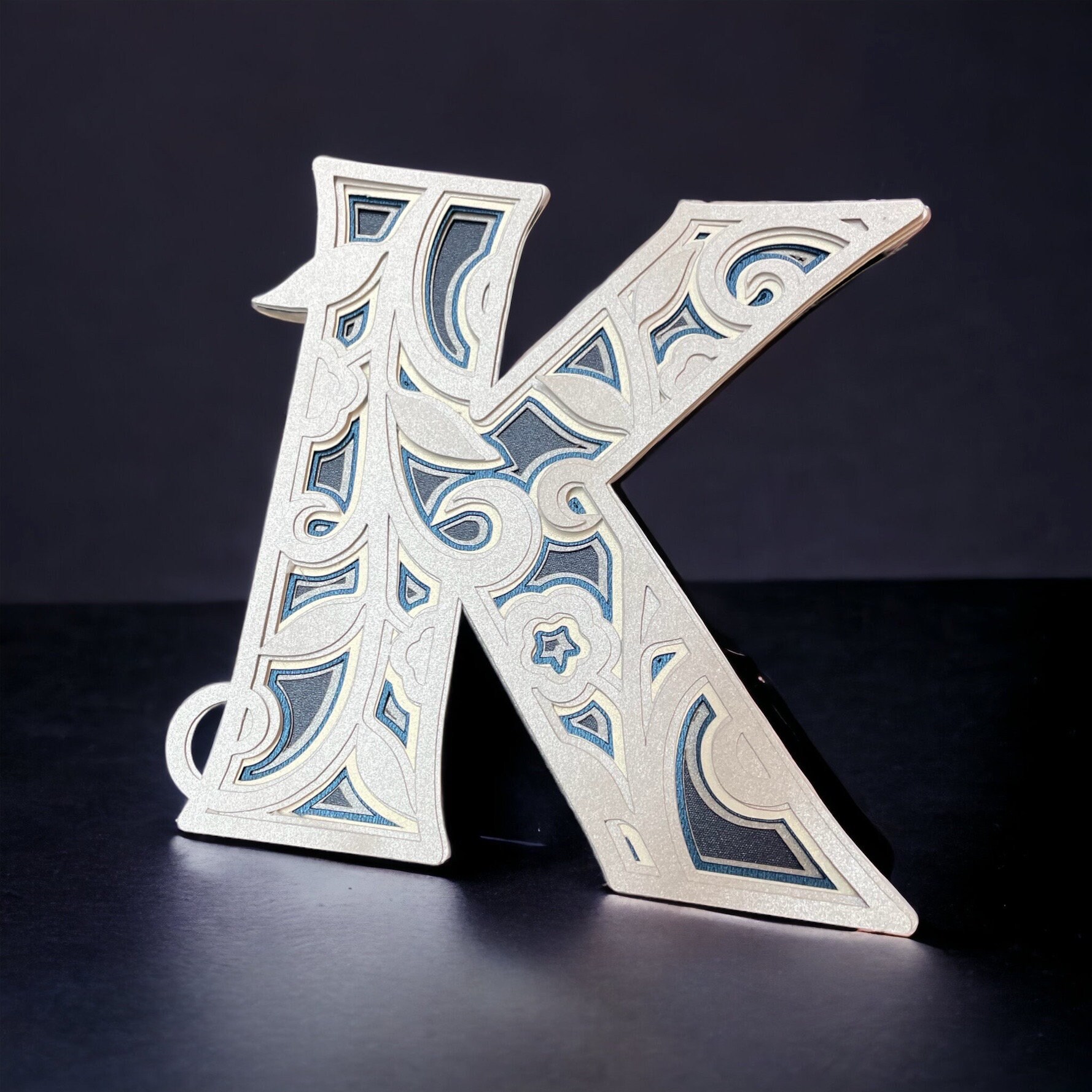 K Monogram 6 Layered SVG Png Ai JPEG Letter K Instant Download Alphabet ...