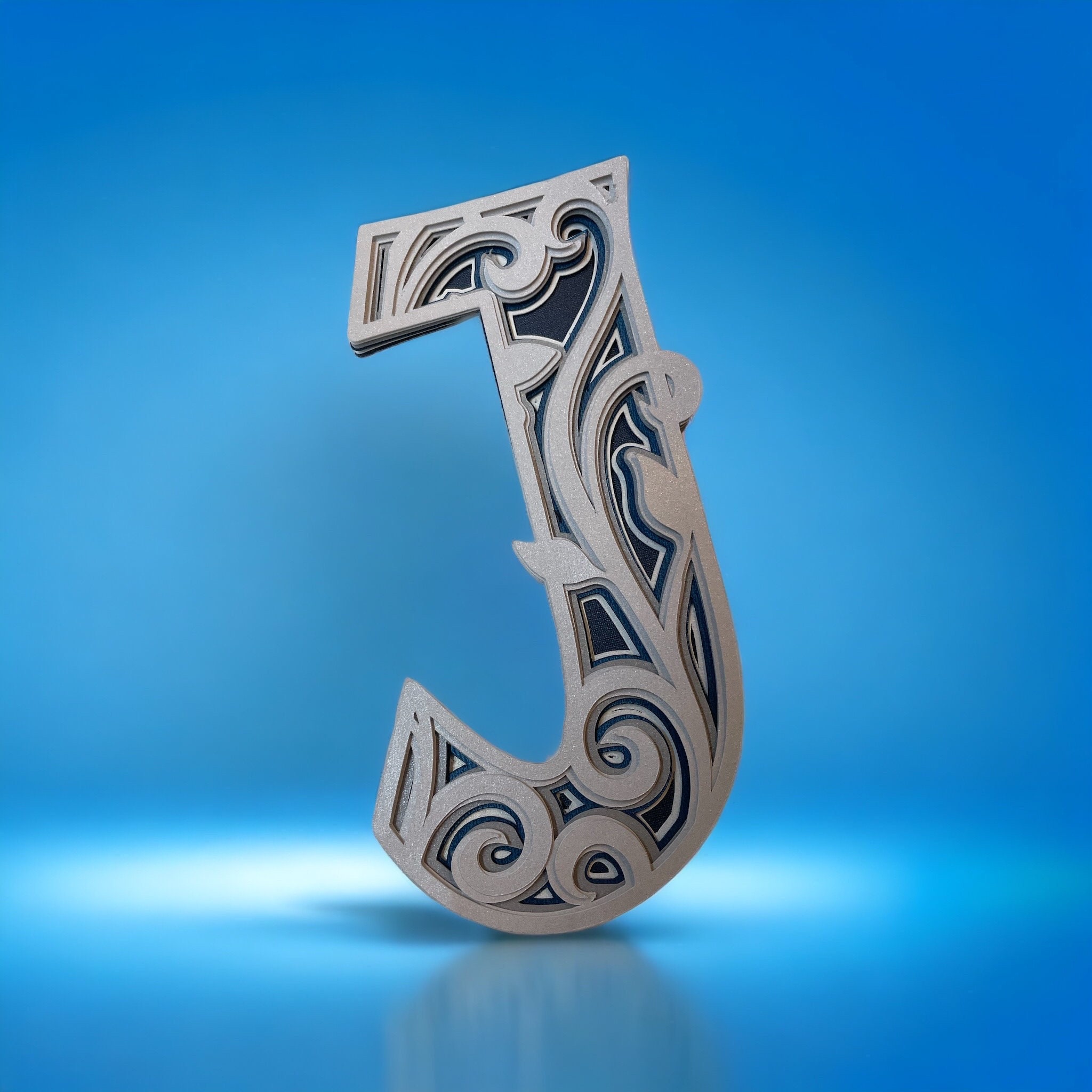 J Monogram Layered Letter SVG J Instant Download Alphabet JPEG - Etsy