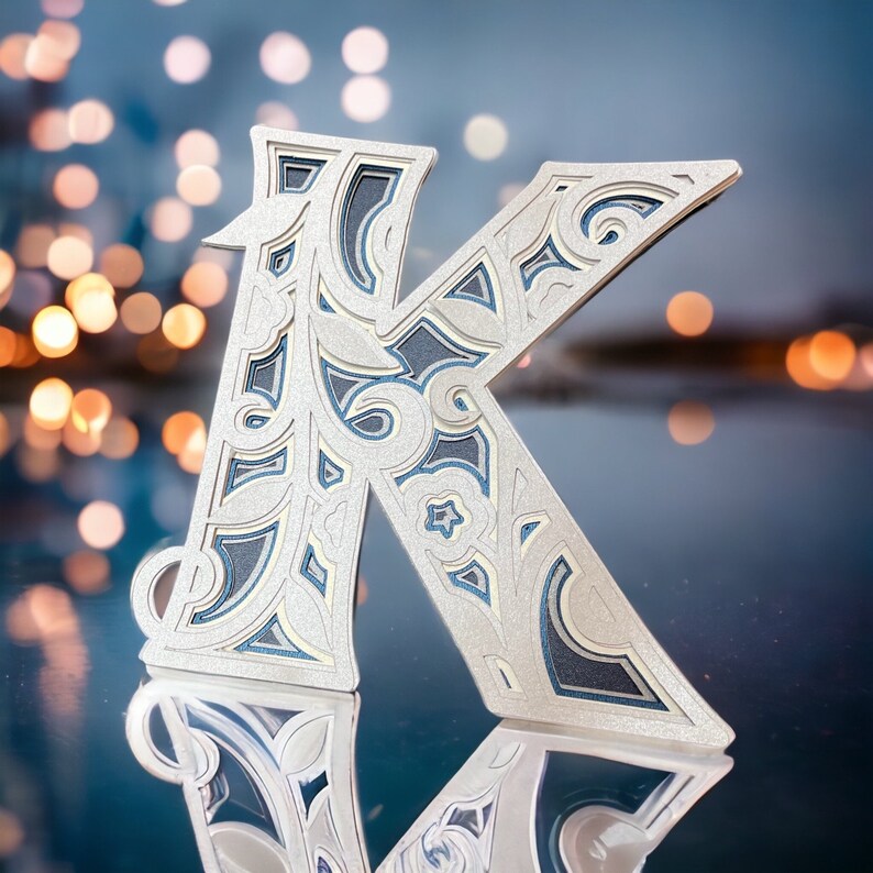 K Monogram 6 Layered SVG Png Ai JPEG Letter K Instant Download Alphabet ...