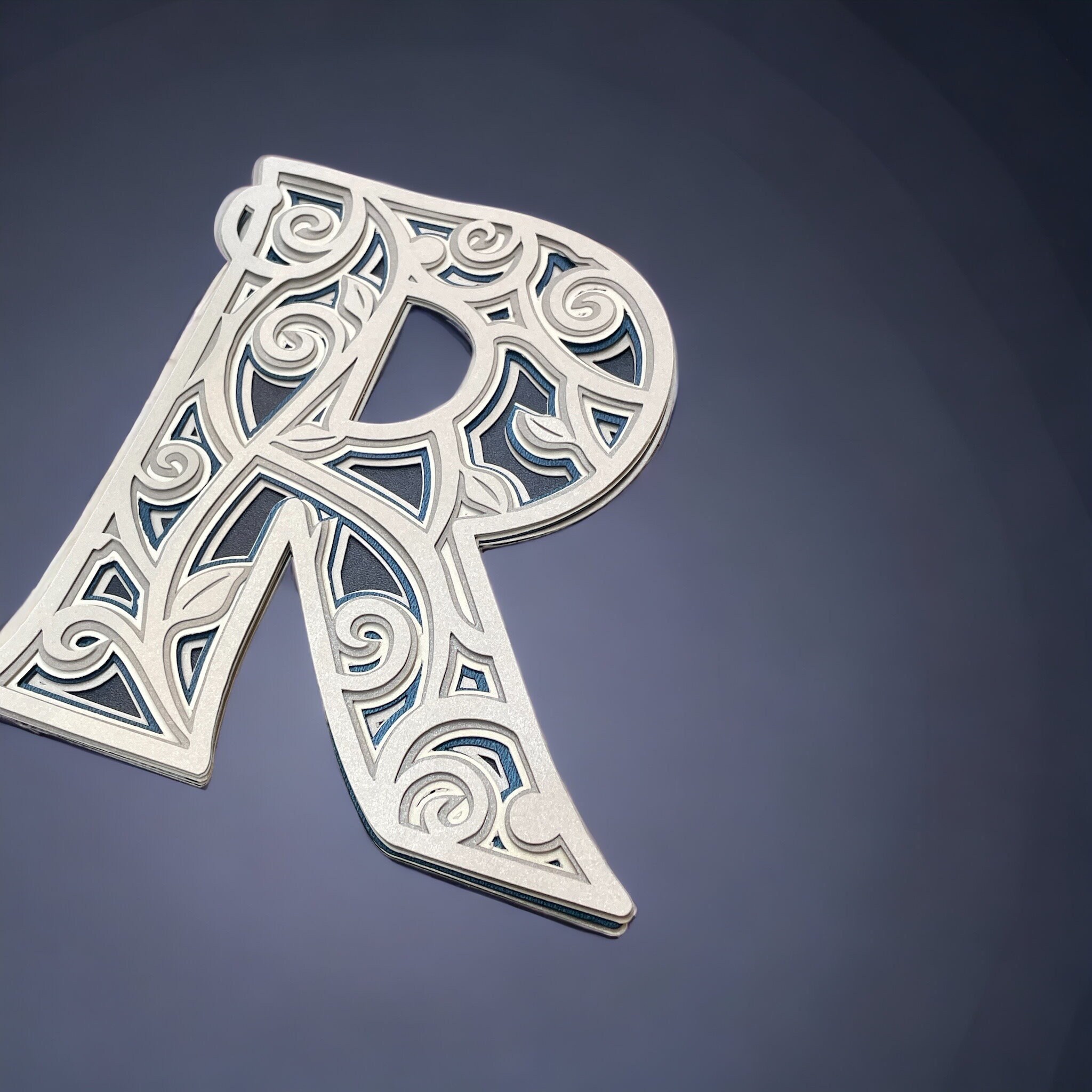 R Monogram SVG Layered Letter Instant Download R for Cricut SVG R File ...