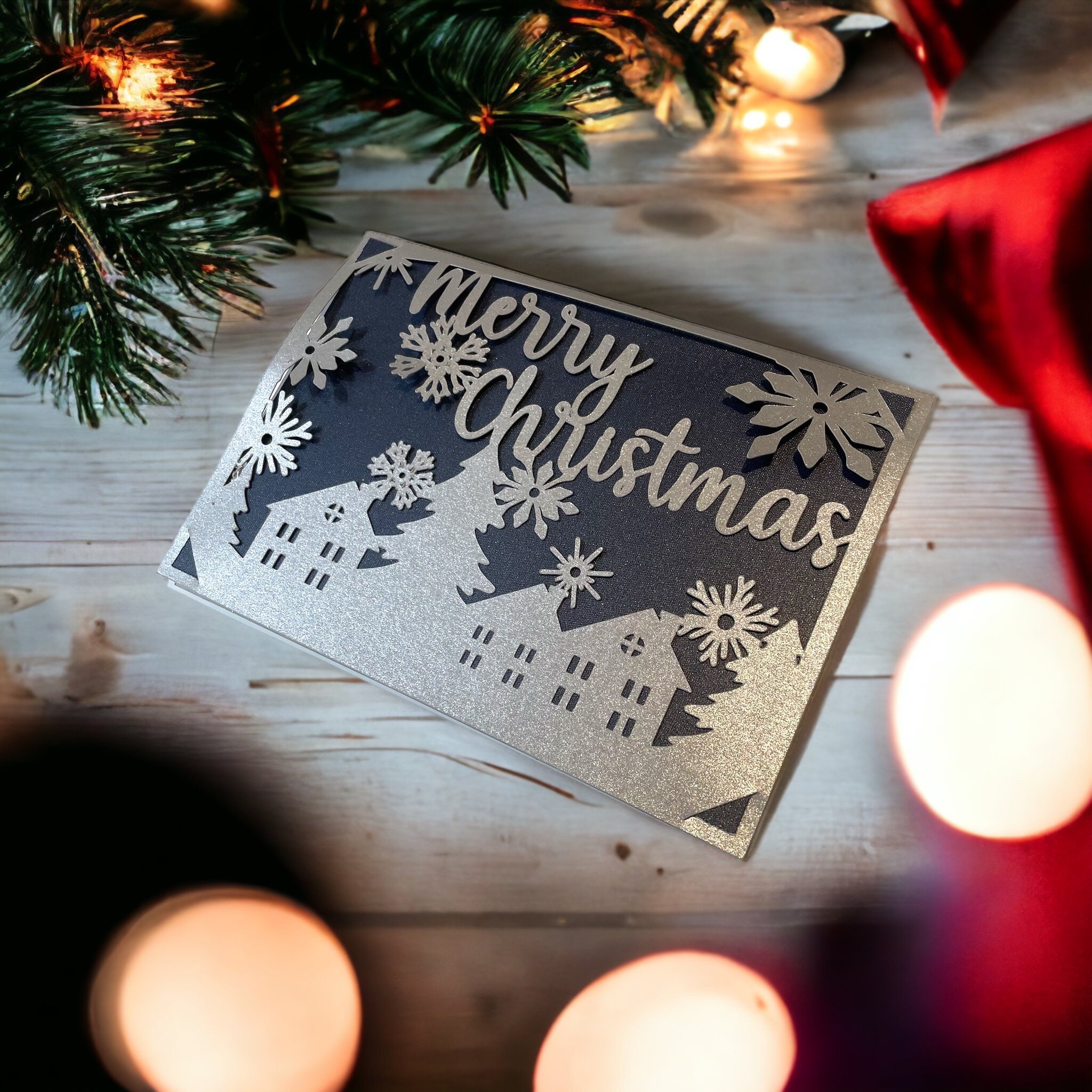 Merry Christmas Card 5x7 SVG Christmas Card Dxf Eps Cdr Ai Christmas ...