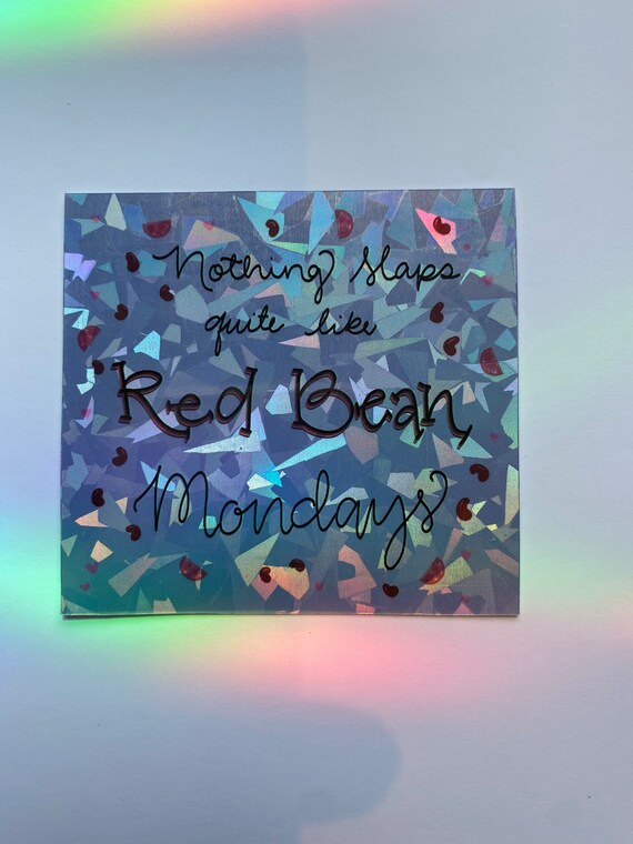 Holographic Red Bean Monday Sticker - Etsy