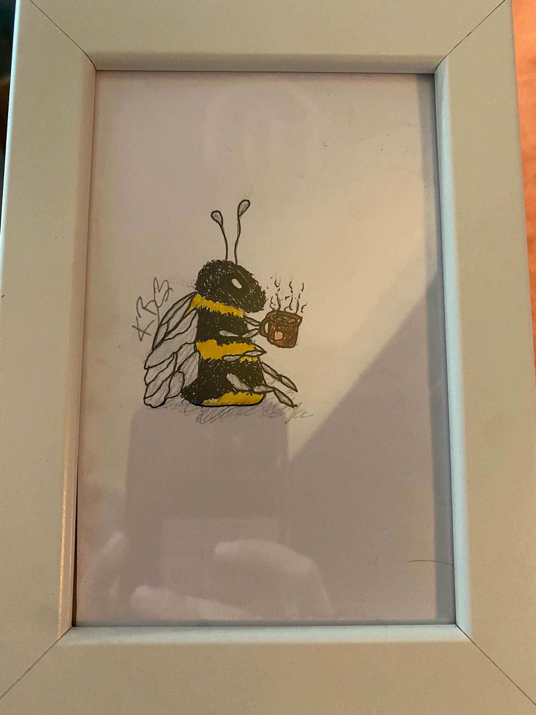 Bumble Bee Drinking Coffee - Original Illustration - Etsy
