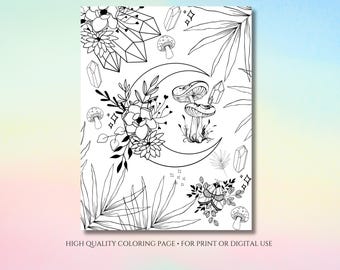 Balance Your Chakras Coloring Page - Witchy Coloring Page - Magical ...