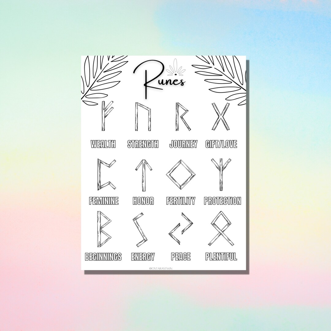 Runes Coloring Page Witchy Coloring Page Runes Art - Etsy Australia