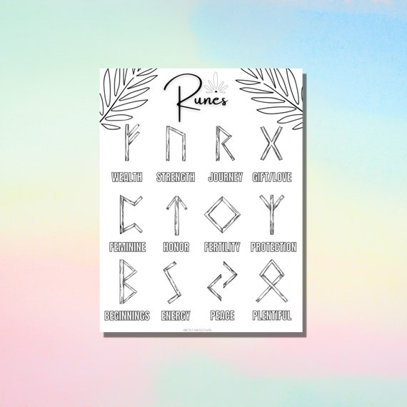 Runes Coloring Page Witchy Coloring Page Runes Art - Etsy Australia