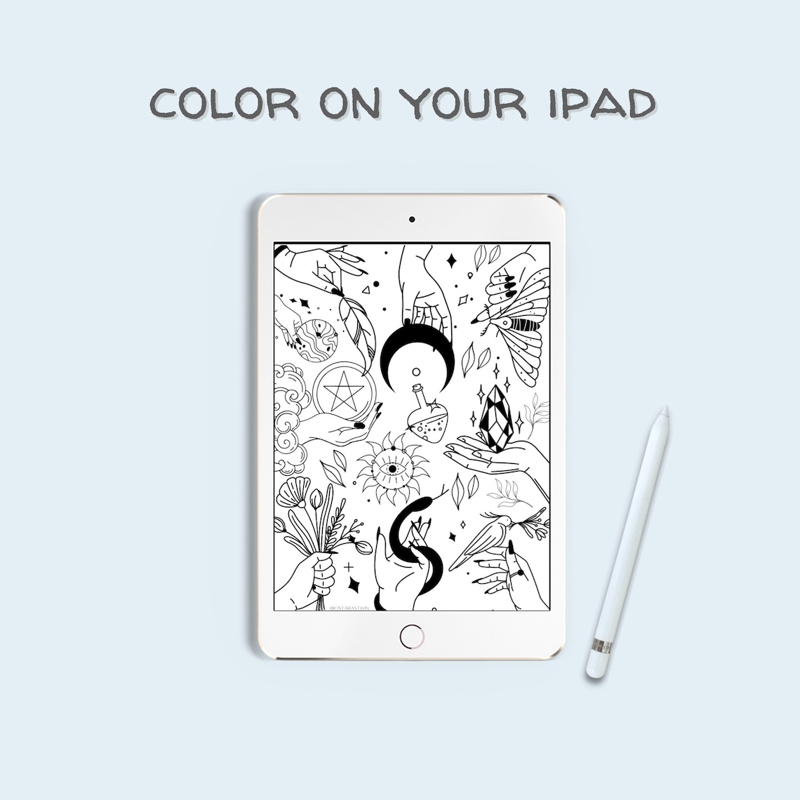 Enchanted Hands Coloring Page Magic Coloring Page - Etsy