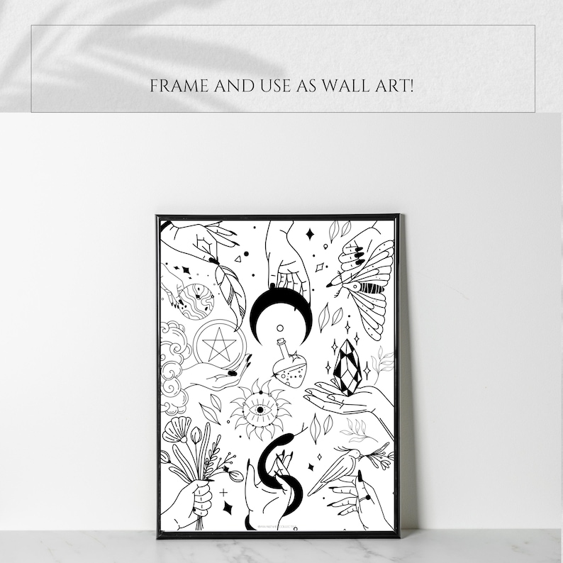 Enchanted Hands Coloring Page - Magic Coloring Page - Printable ...