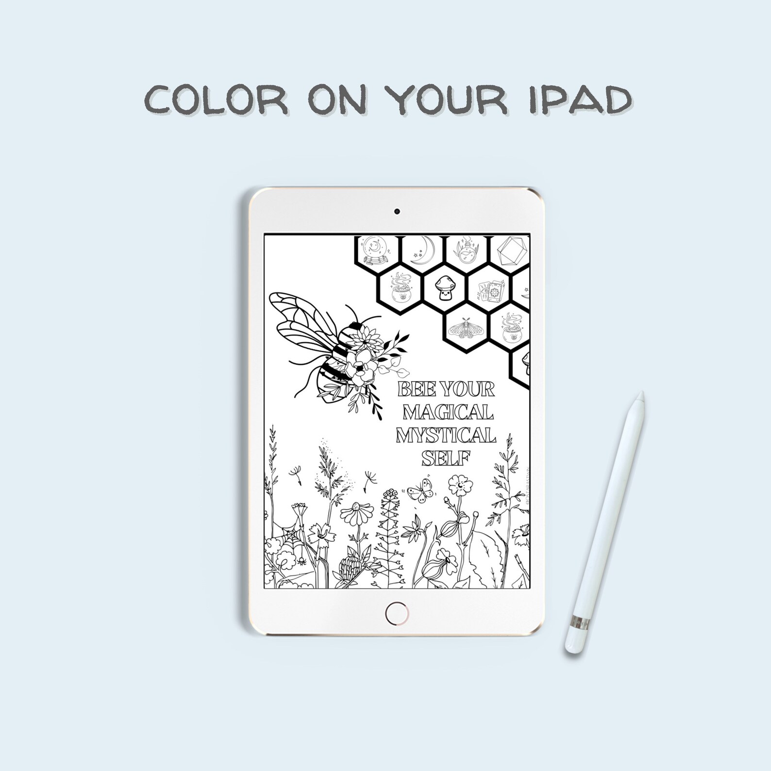 Bee Your Magical Mystical Self Coloring Page Witchy Coloring - Etsy