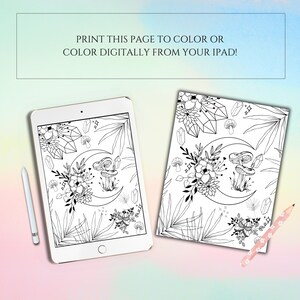 Magic Moon Energy Coloring Page Witchy Coloring Page Magical Coloring ...