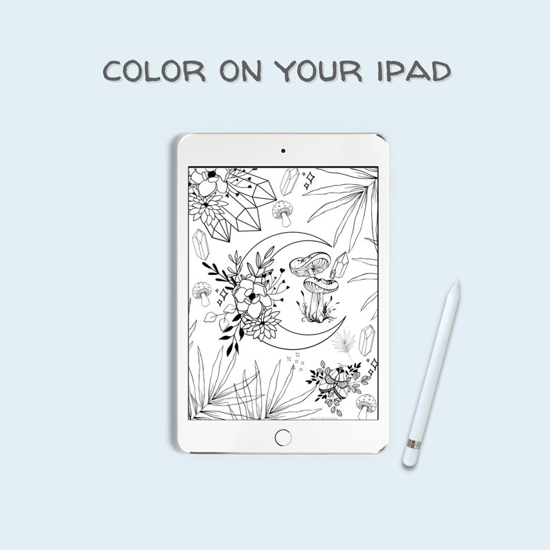 Magic Moon Energy Coloring Page Witchy Coloring Page - Etsy