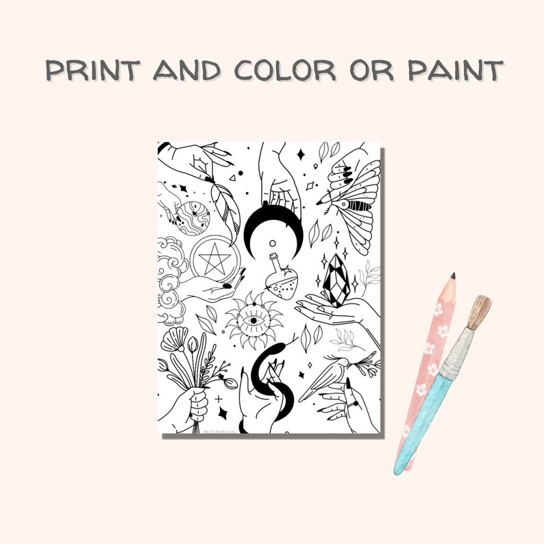 Enchanted Hands Coloring Page Magic Coloring Page - Etsy