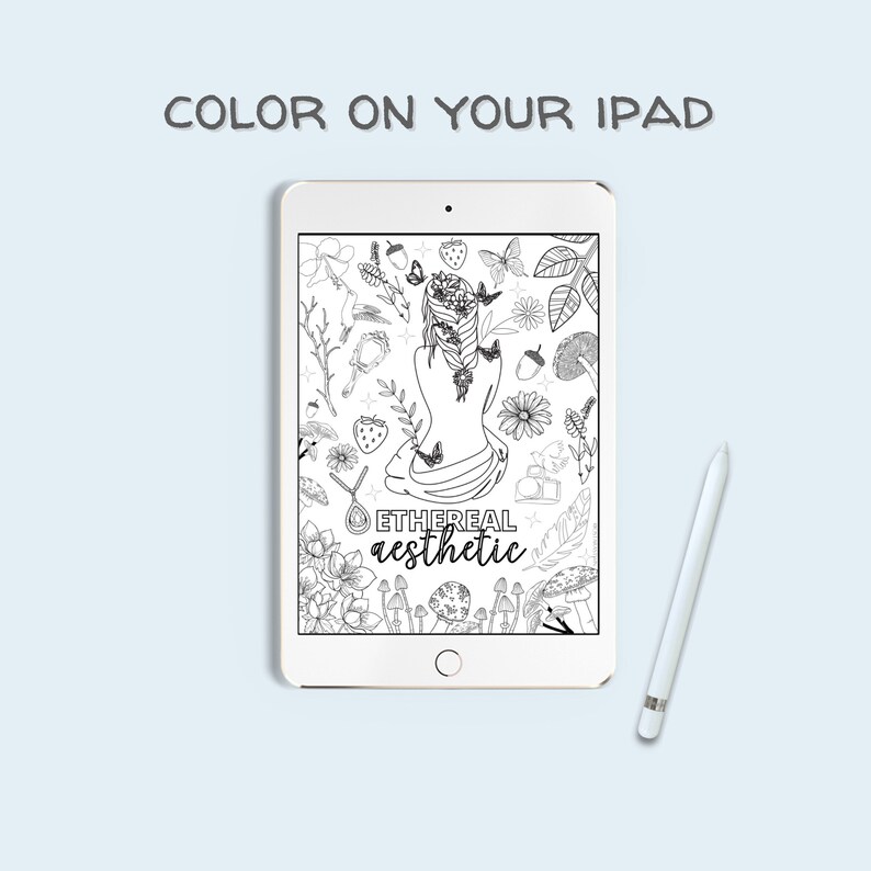 Ethereal Aesthetic Coloring Page Witchy Coloring Page - Etsy