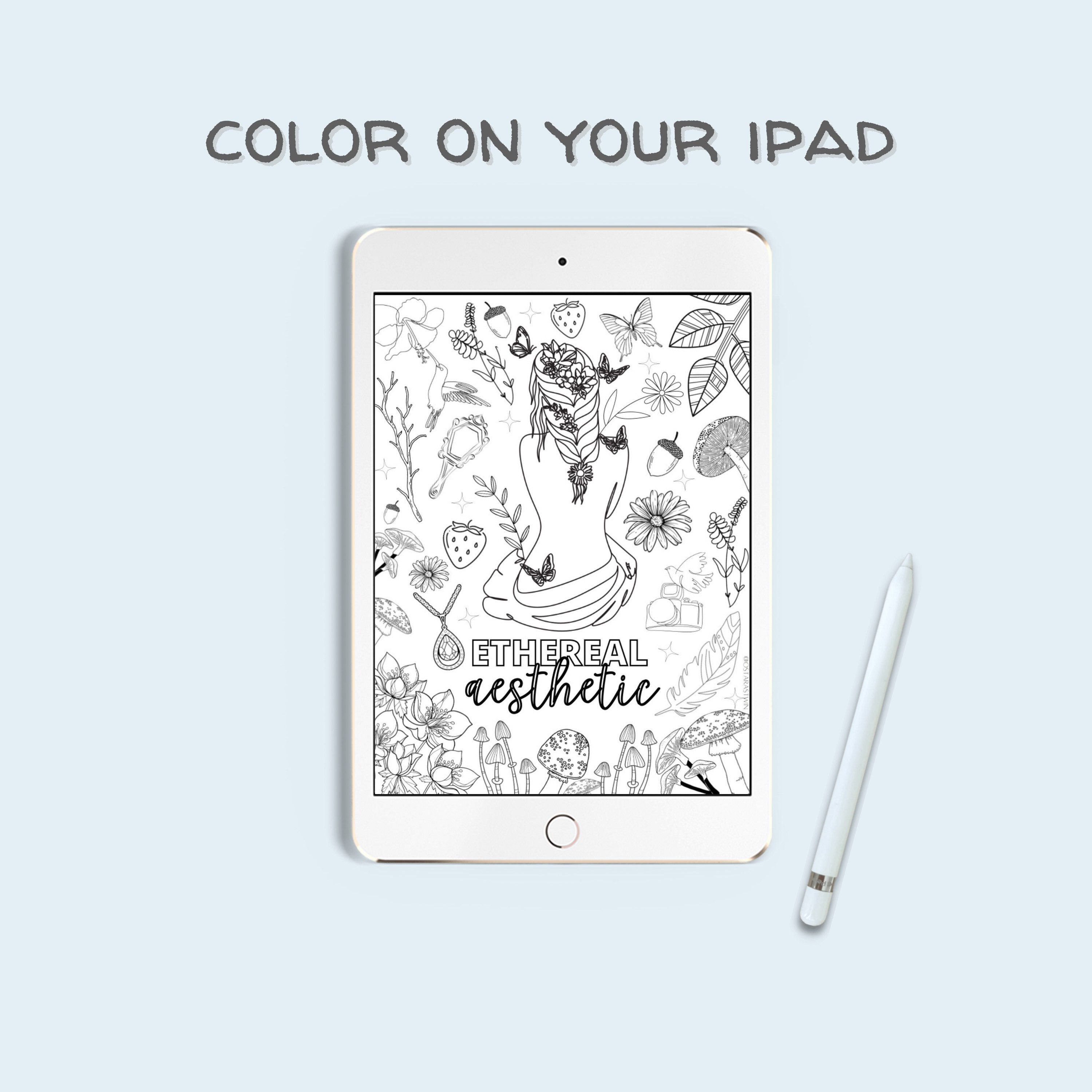 Ethereal Aesthetic Coloring Page Witchy Coloring Page Magical Coloring ...