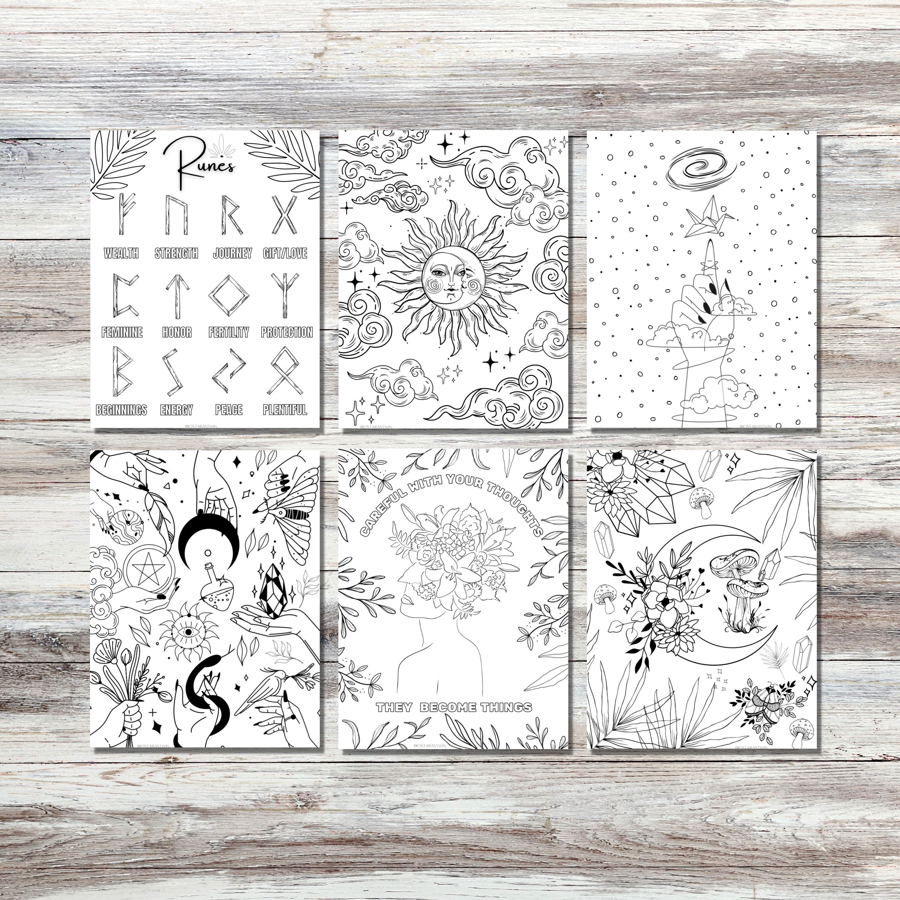 35 Spiritual All Ages Coloring Pages Witchy Coloring Page - Etsy